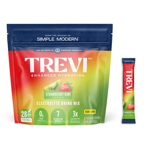 28 Count Sugar Free Strawberry Kiwi Electrolyte Drink Mix – Trevi