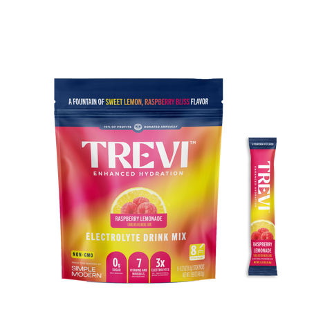 8 Count Sugar Free Raspberry Lemonade Electrolyte Drink Mix – Trevi